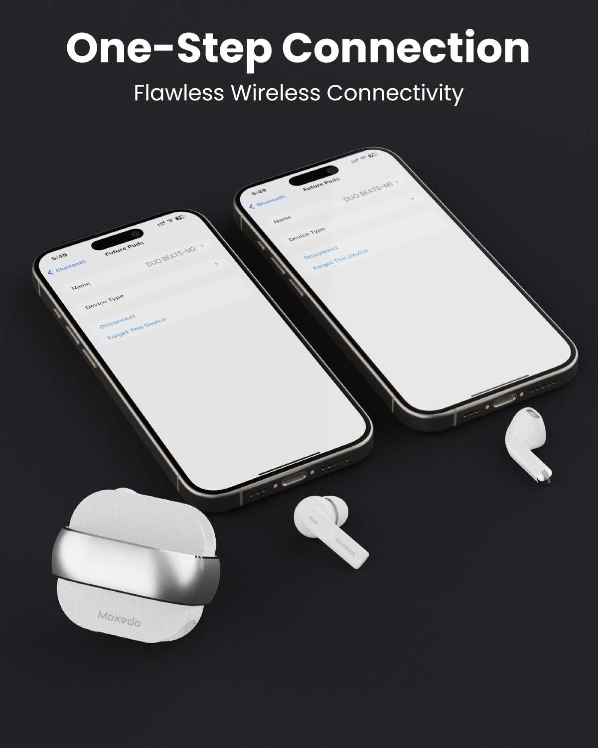 Moxedo Duo Beats 2 in 1 Wireless Bluetooth 5.3 Earbuds Dual Microphone ...