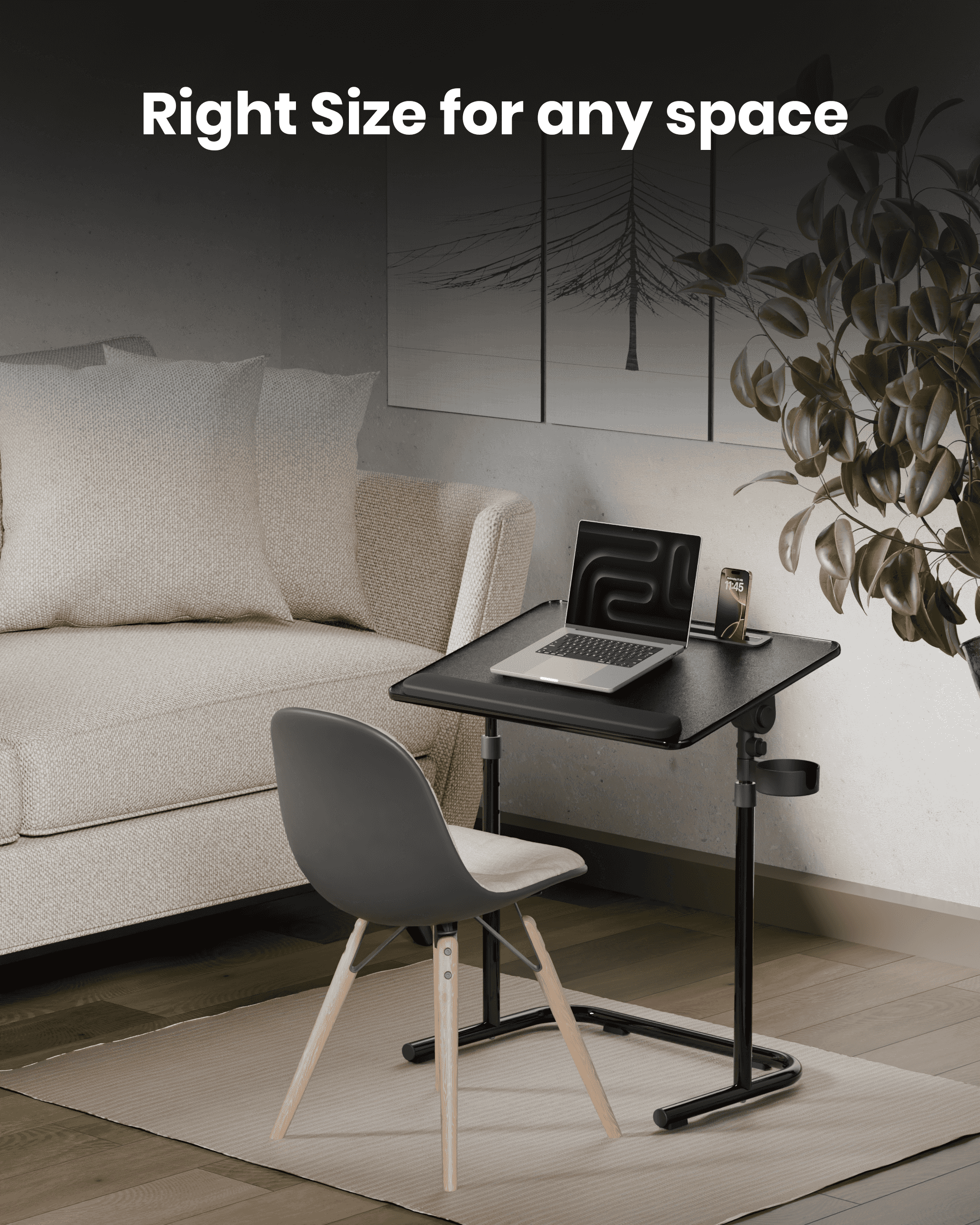 Moxedo Flexmate Adjustable Height Desk for Laptop with Ergonomic Tilt ...